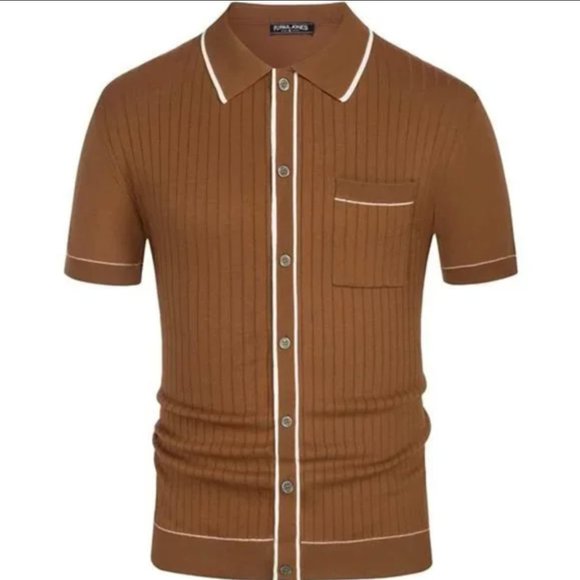 Paul Jones | Shirts | Mens Short Sleeve Full Placket Riviera Knit Polo ...